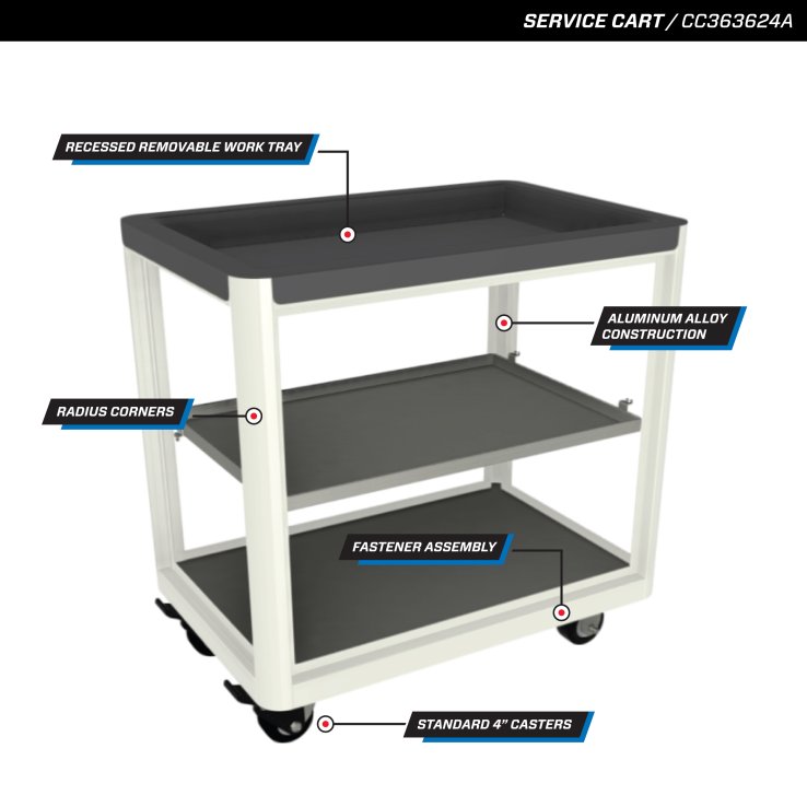Service Cart - Tool Cabinet White