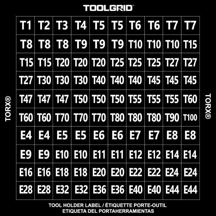 Toolgrid Torx Label Kit (TGL-TRX)