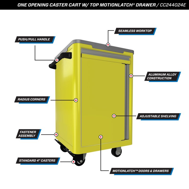 One Opening Caster Cart w/ Top MotionLatch® Drawer - Midnight Blue