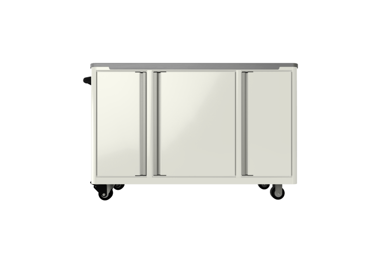 Three Opening Caster Cart (60") - Tool Cabinet White