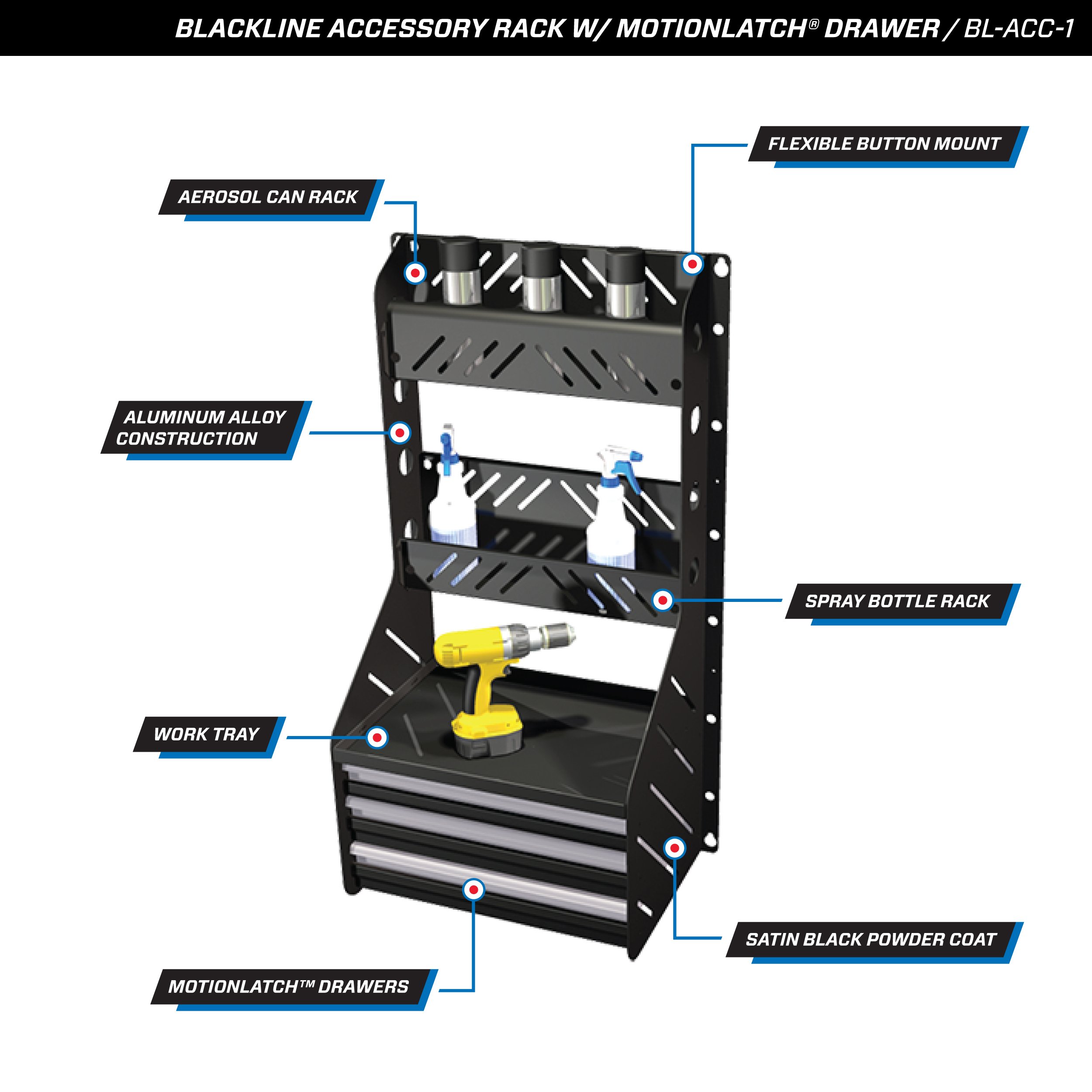 Drawer Cabinet w/Accessory Rack