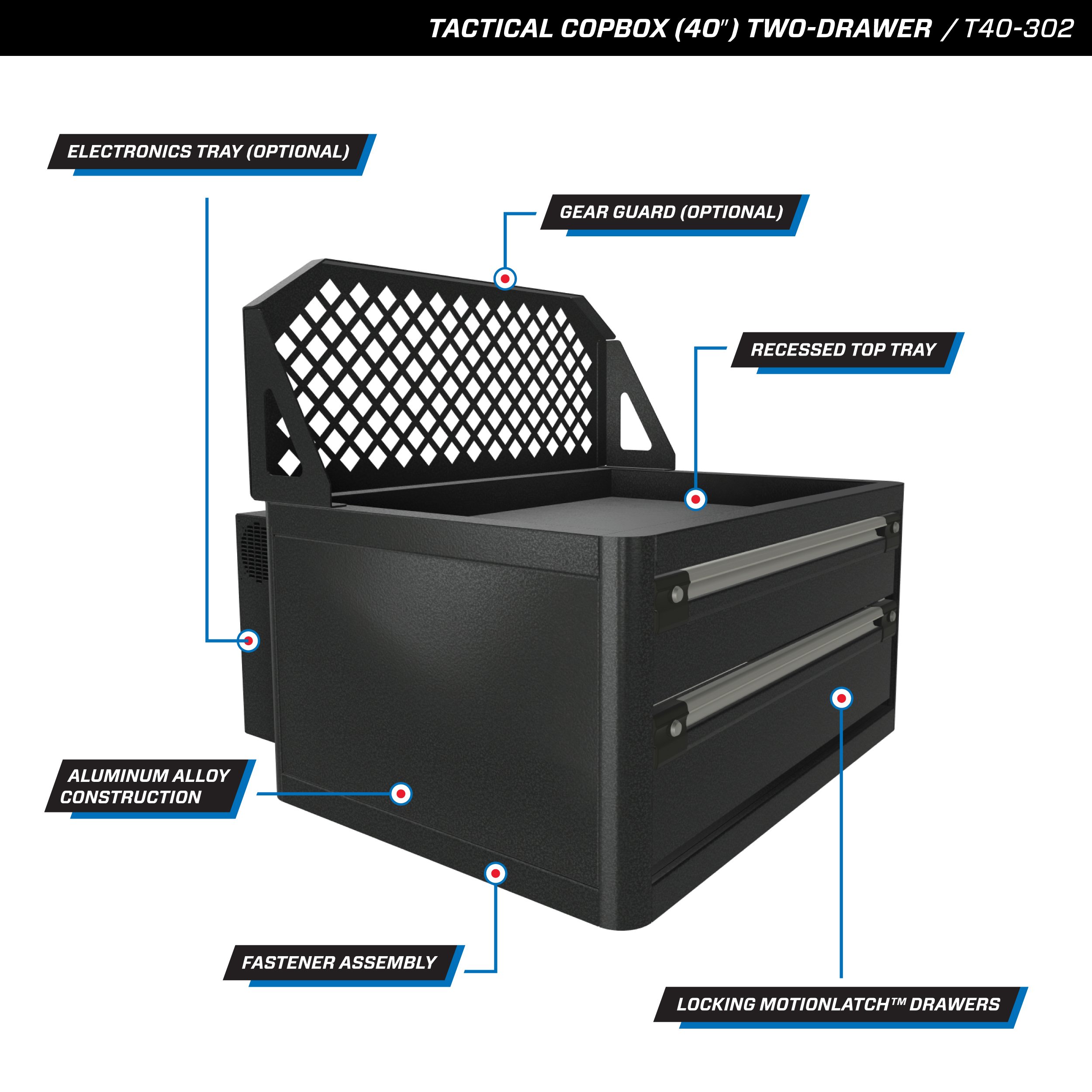 Tactical CopBox (40″) Two-Drawer